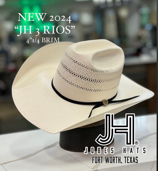 2024 Jobes Hats Straw Hat “3 RIOS” 4”1/4 Brim (Comes open and flat ...