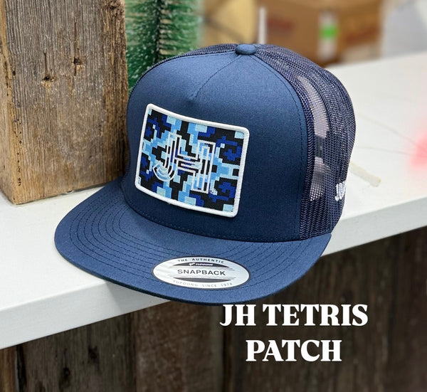 New 2024 JH cap- All Navy Tetris patch | Jobes Hats, LLC