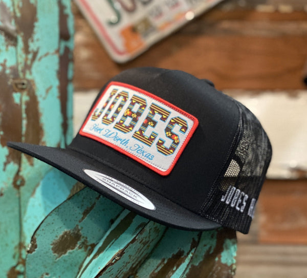 New 2020 Jobes Hats Trucker - All Black Serape patch / Red Border ...